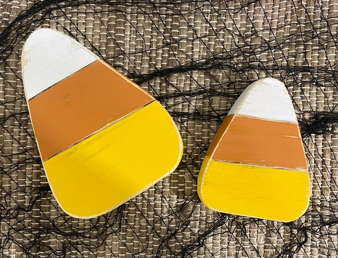 Wood Candy Corn Set Fall Decor Shelf Sitter Tiered Tray - Etsy