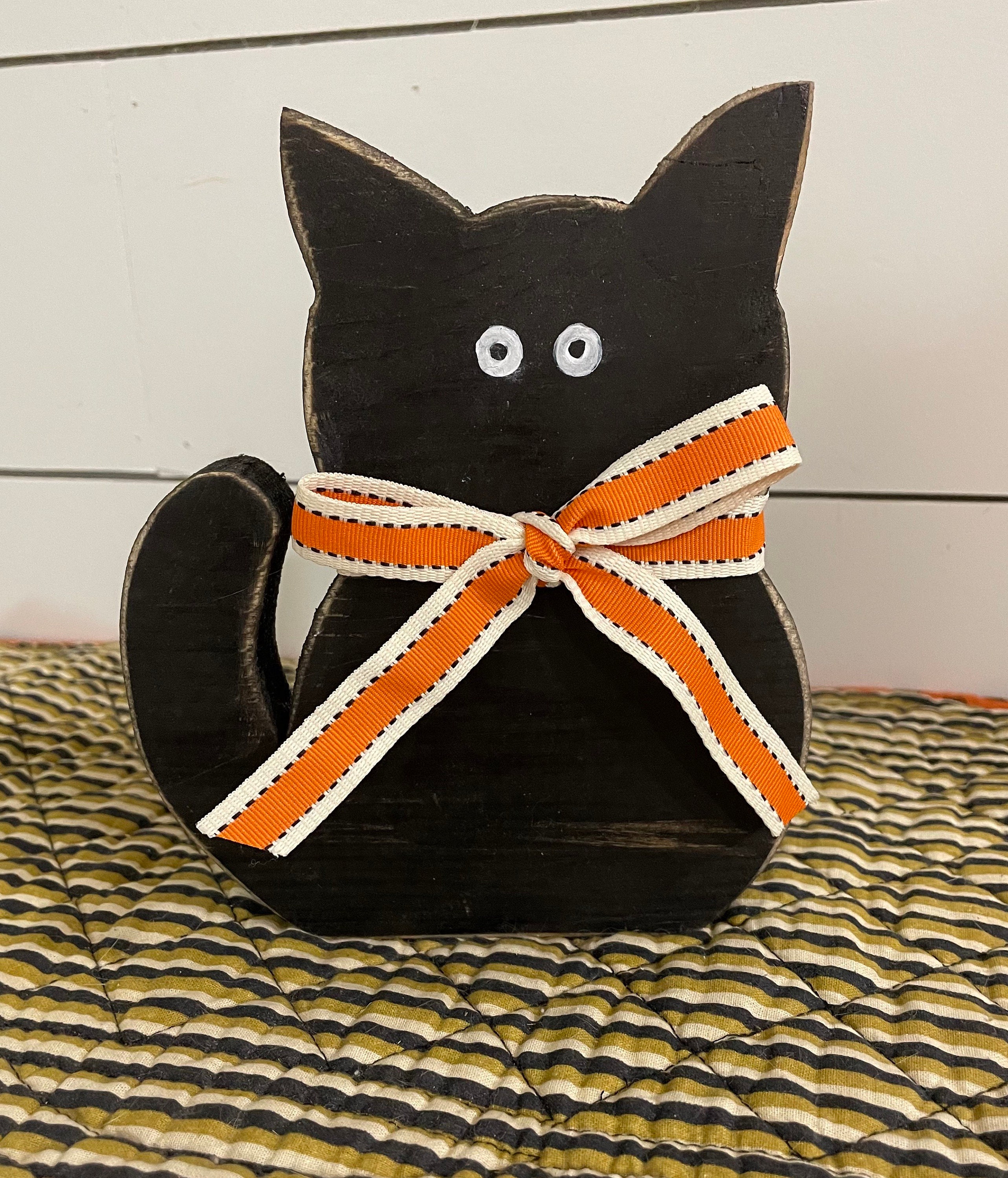Black Cat Rustic Black Cat Wood Black Cat Halloween Cat - Etsy