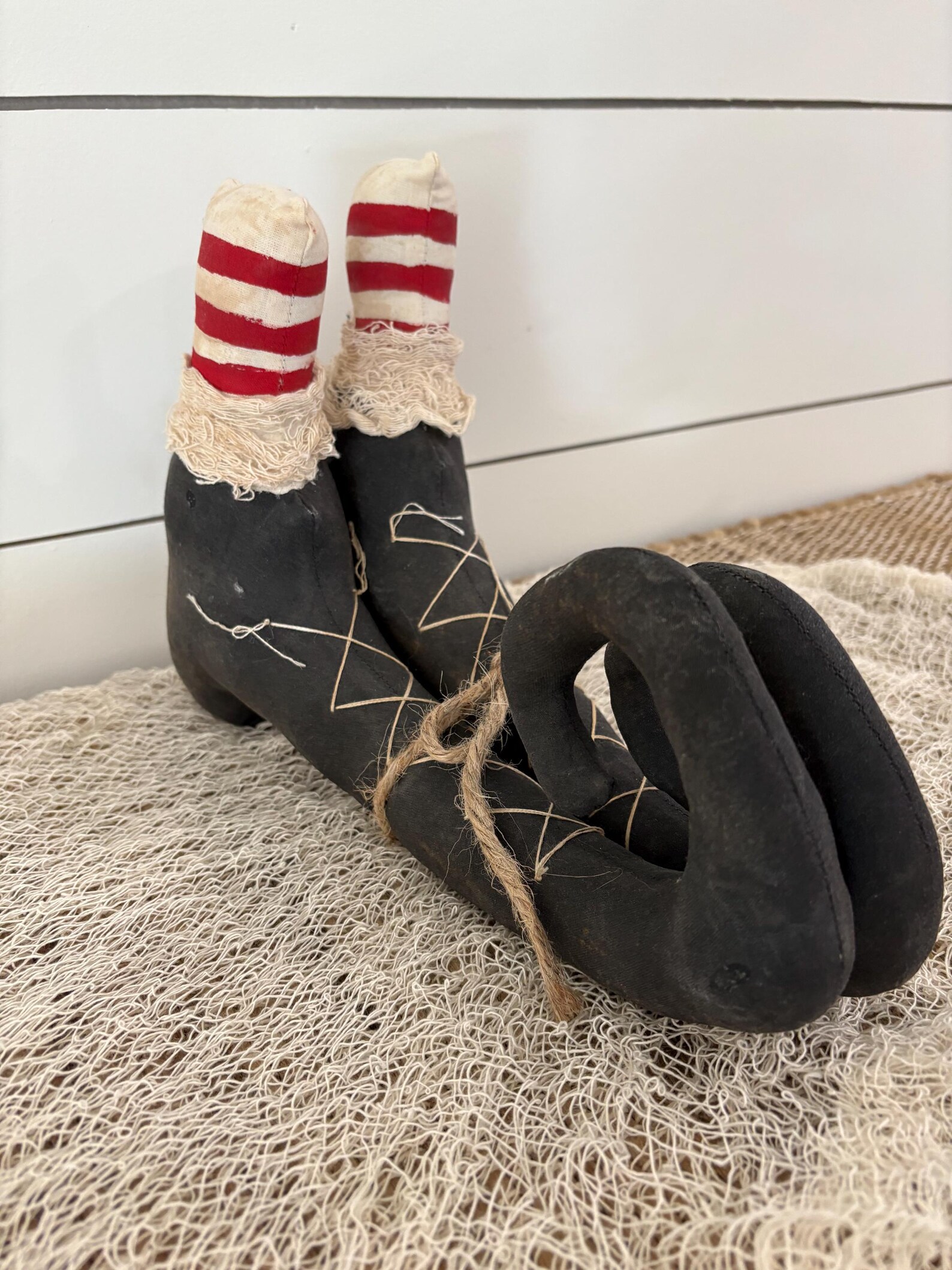 Handmade Primitive Witch Boots: Rustic Halloween Tiered Tray Decor - Etsy