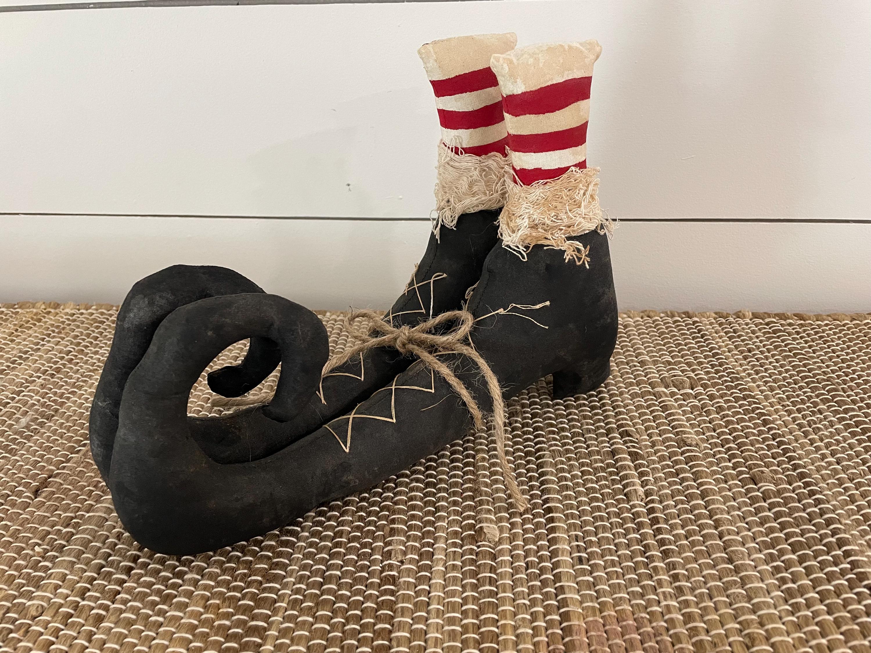 Handmade Primitive Witch Boots: Rustic Halloween Tiered Tray Decor - Etsy