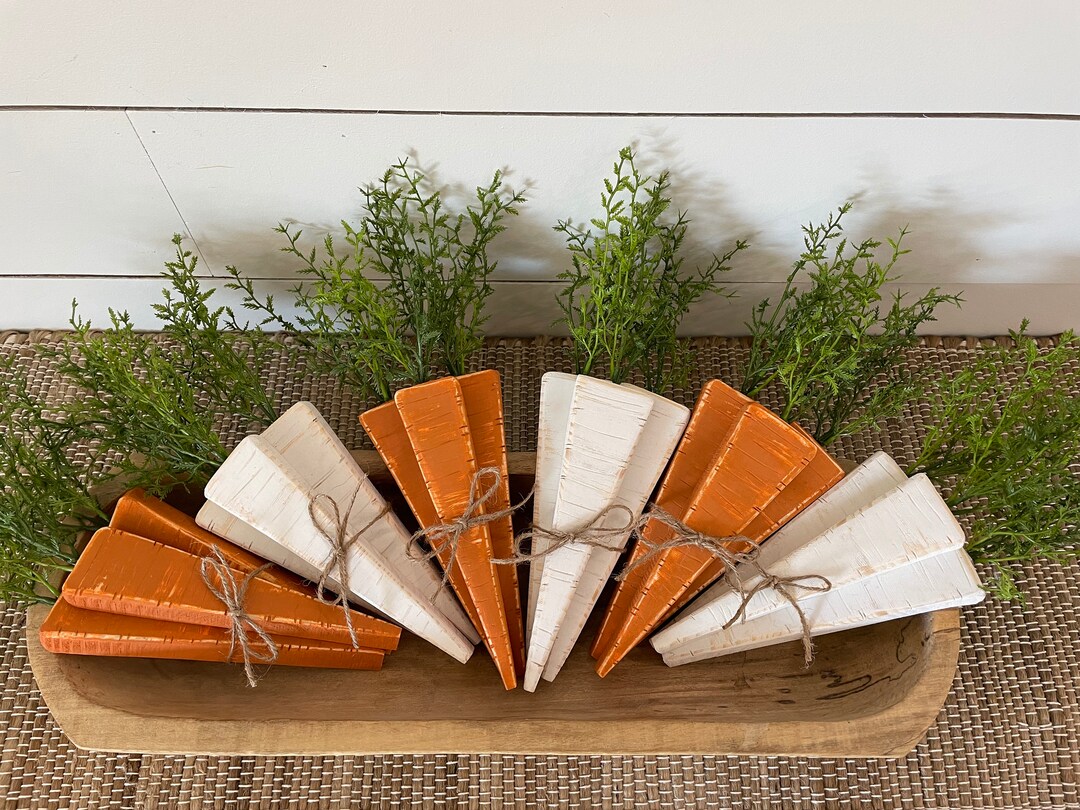 Wooden Carrots, Wood Carrot Set, Easter Decor, Easter Carrots, Spring ...