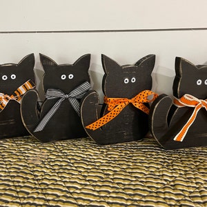 Black Cat Rustic Black Cat Wood Black Cat Halloween Cat - Etsy
