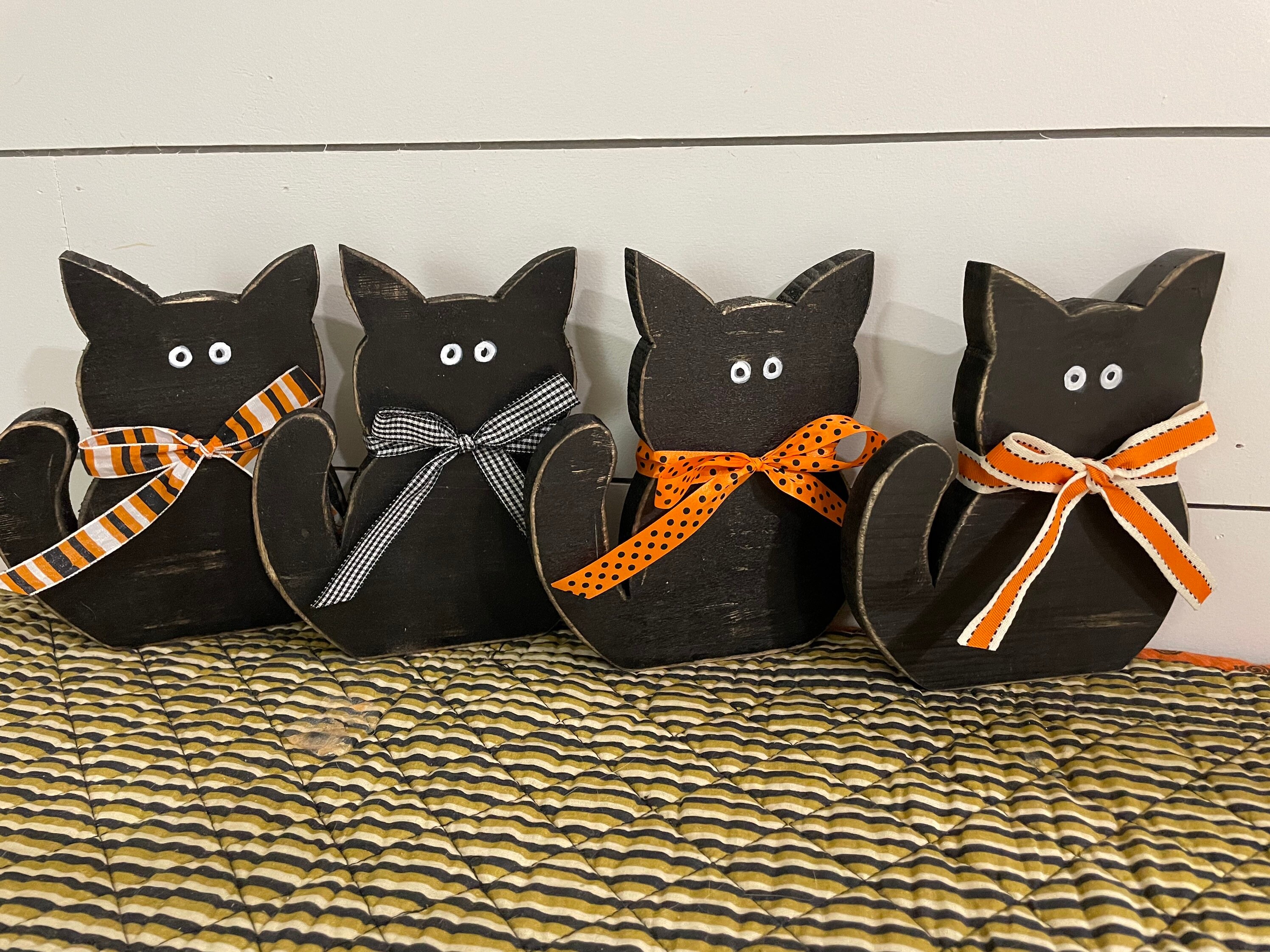 Black Cat Rustic Black Cat Wood Black Cat Halloween Cat - Etsy
