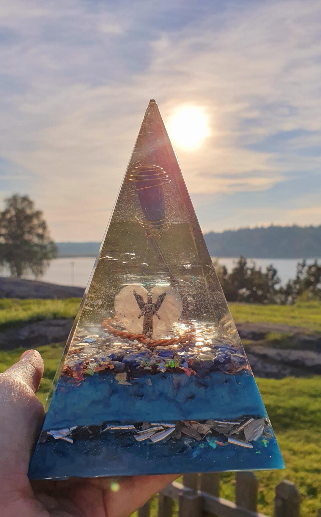 Archangel Michael Orgone Healing Pyramid, XL 18 Cm - Etsy