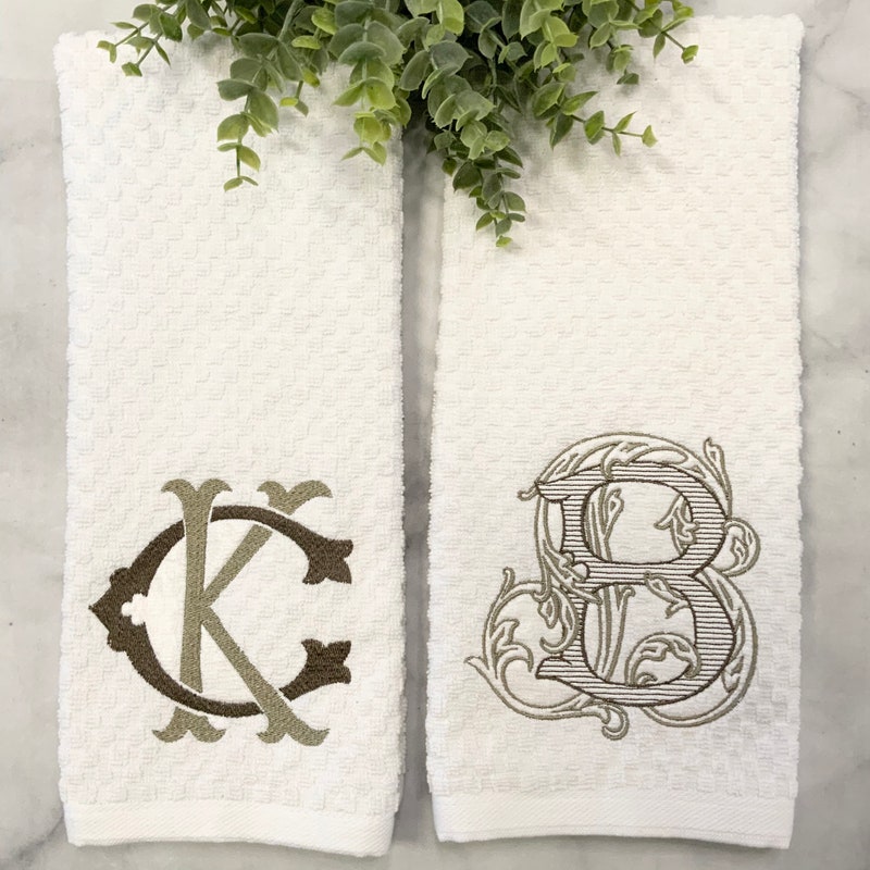 Monogramed Hand Towels - Etsy