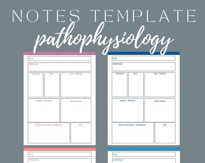 Pathophysiology Notes Template Active Learning Nursing Students ...