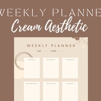 Cream Aesthetic Weekly Digital Planner Nursing School, Student ...