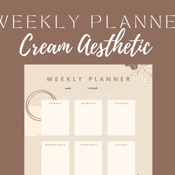 Cream Aesthetic Weekly Digital Planner Nursing School, Student ...