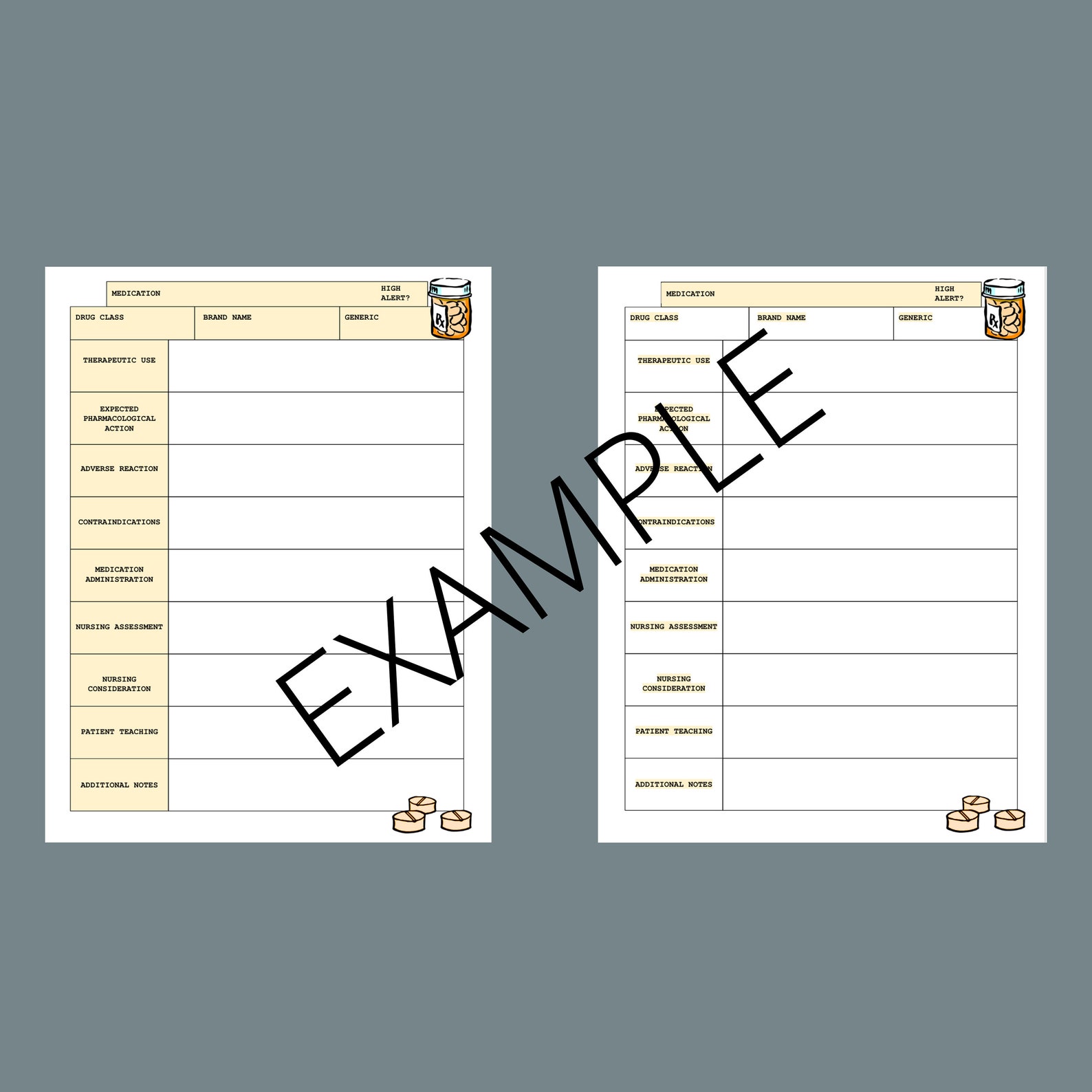 Pharmacology Nursing Notes Template Goodnotes, Onenote, Notability ...