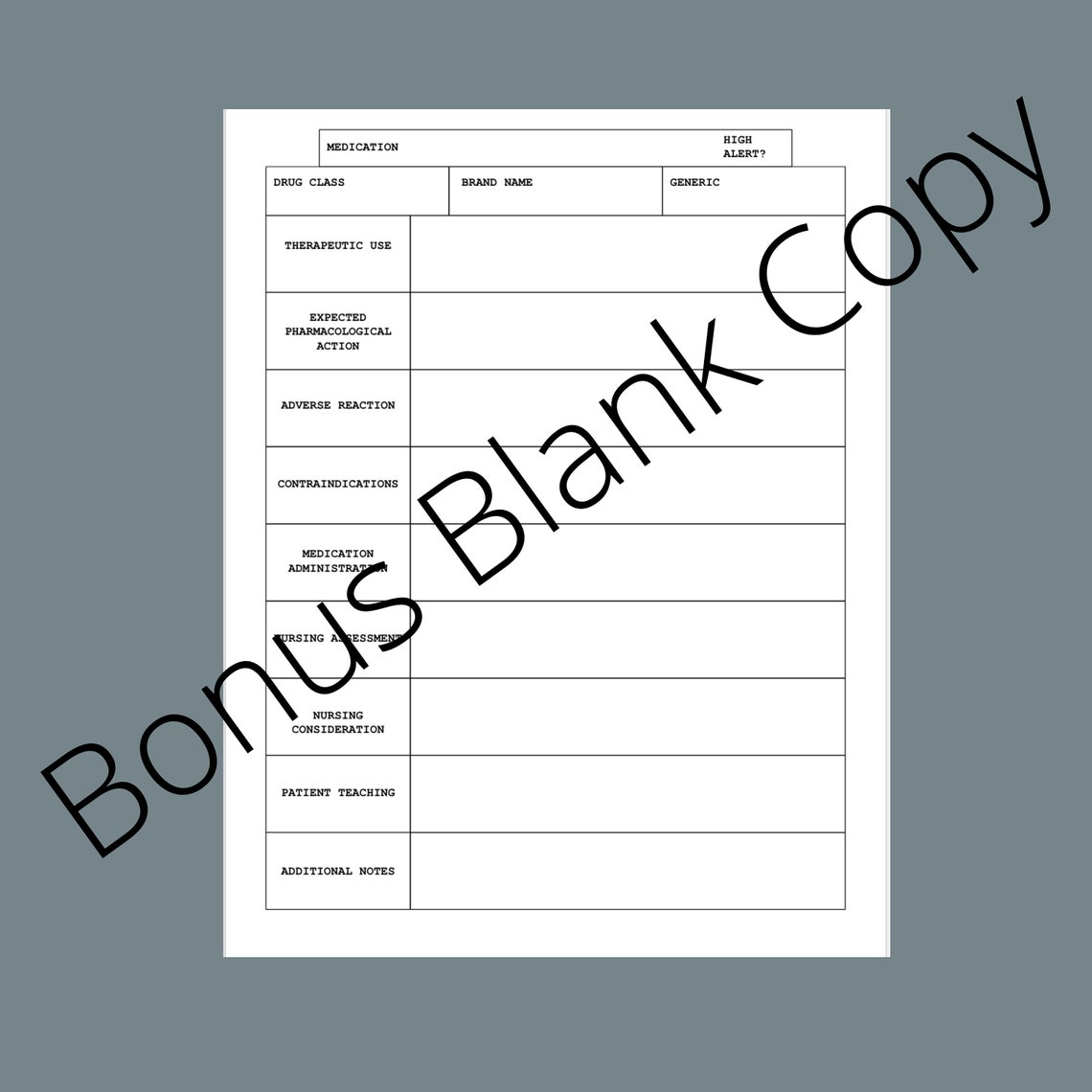 Pharmacology Nursing Notes Template Goodnotes, Onenote, Notability ...