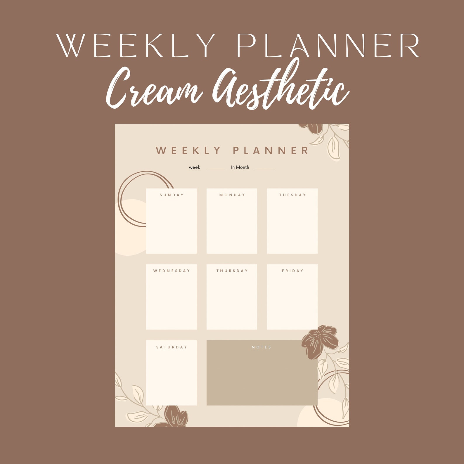 Cream Aesthetic Weekly Digital Planner Nursing School, Student ...