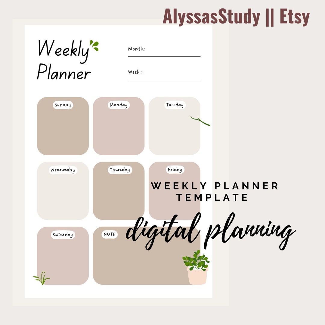 Brown Pastel Aesthetic Weekly Planner Nursing School to Do - Etsy