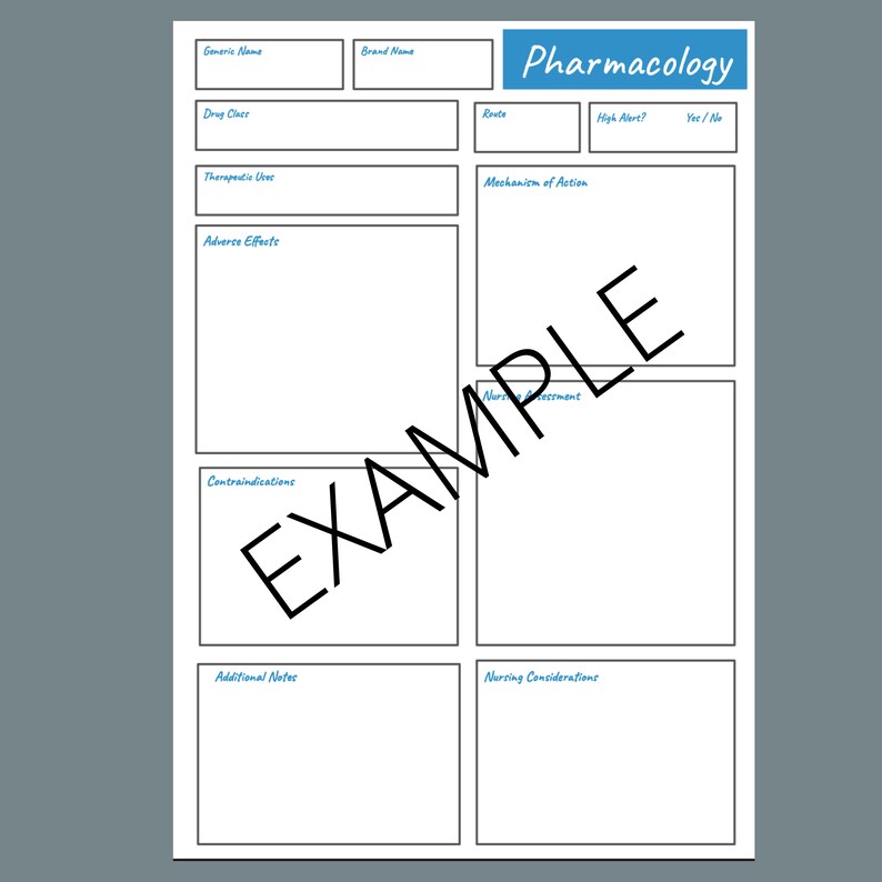 Pharmacology Notes Template Nursing School, Goodnotes, PDF, Notability ...