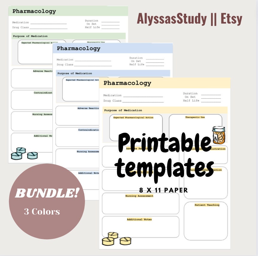 ACTIVE LEARNING Pharmacology Notes Templates Nursing - Etsy Australia