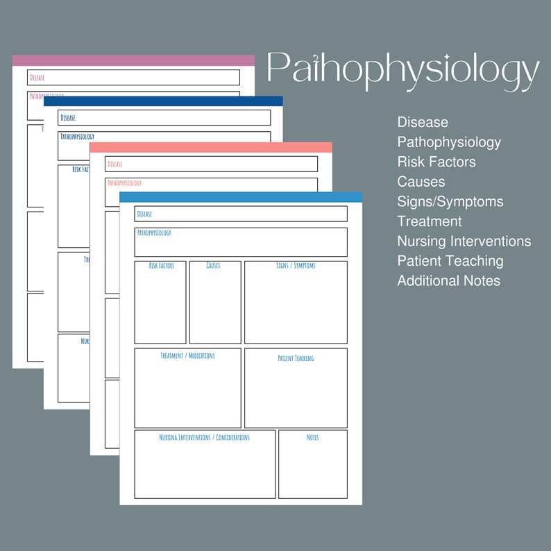 Pathophysiology Notes Template Active Learning Nursing Students ...