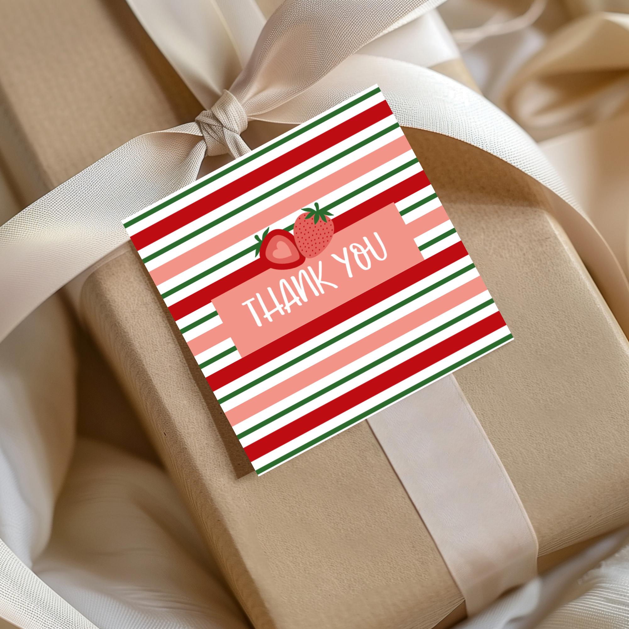 Thank You Tag, Gift Tag, Strawberry Tag, Printable Tag ,printable ...