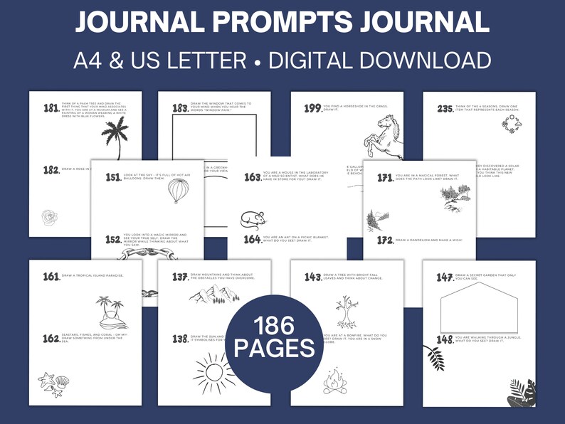 Drawing Prompts Journal Visual Journal Prompts Artwork - Etsy