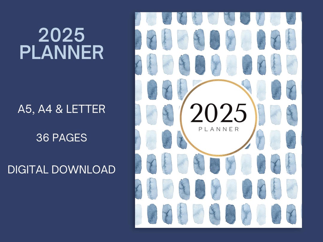 2025 Printable Planner - Organising - Planning - Blue - A4/A5/USLETTER ...