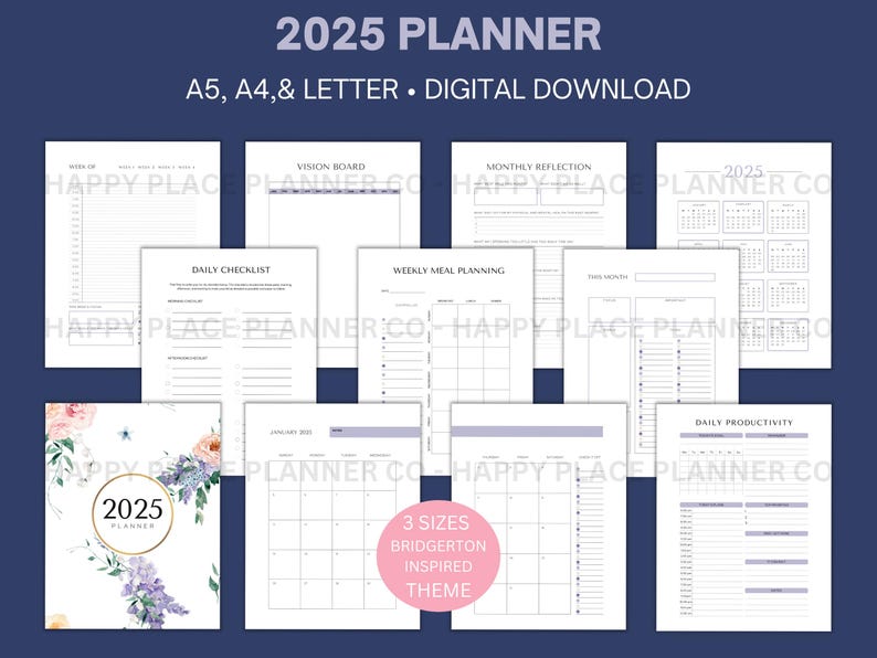 Planner 2025 Printable - Organising - Planning -bridgerton Inspired- A4 ...