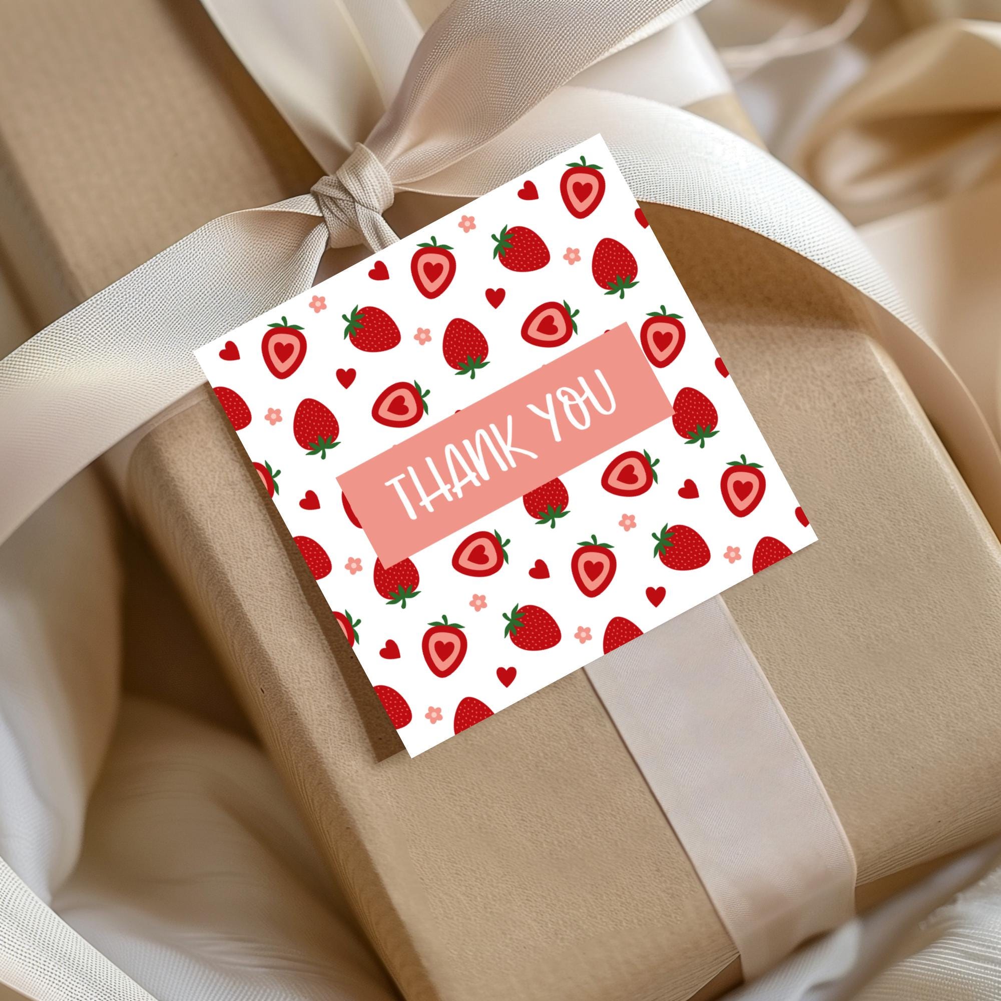 Thank You Tag, Gift Tag, Strawberry Tag, Printable Tag ,printable ...