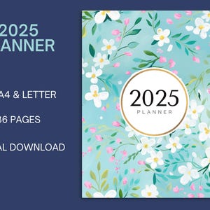 Planner 2025 Printable - Organising - Planning -green Floral, A4/A5 ...