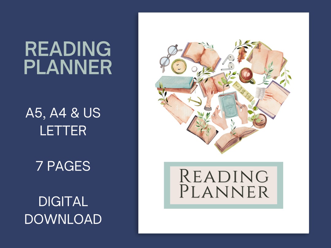 Reading Planner, Printable Reading Planner, Small Planner, Books, A4 ...