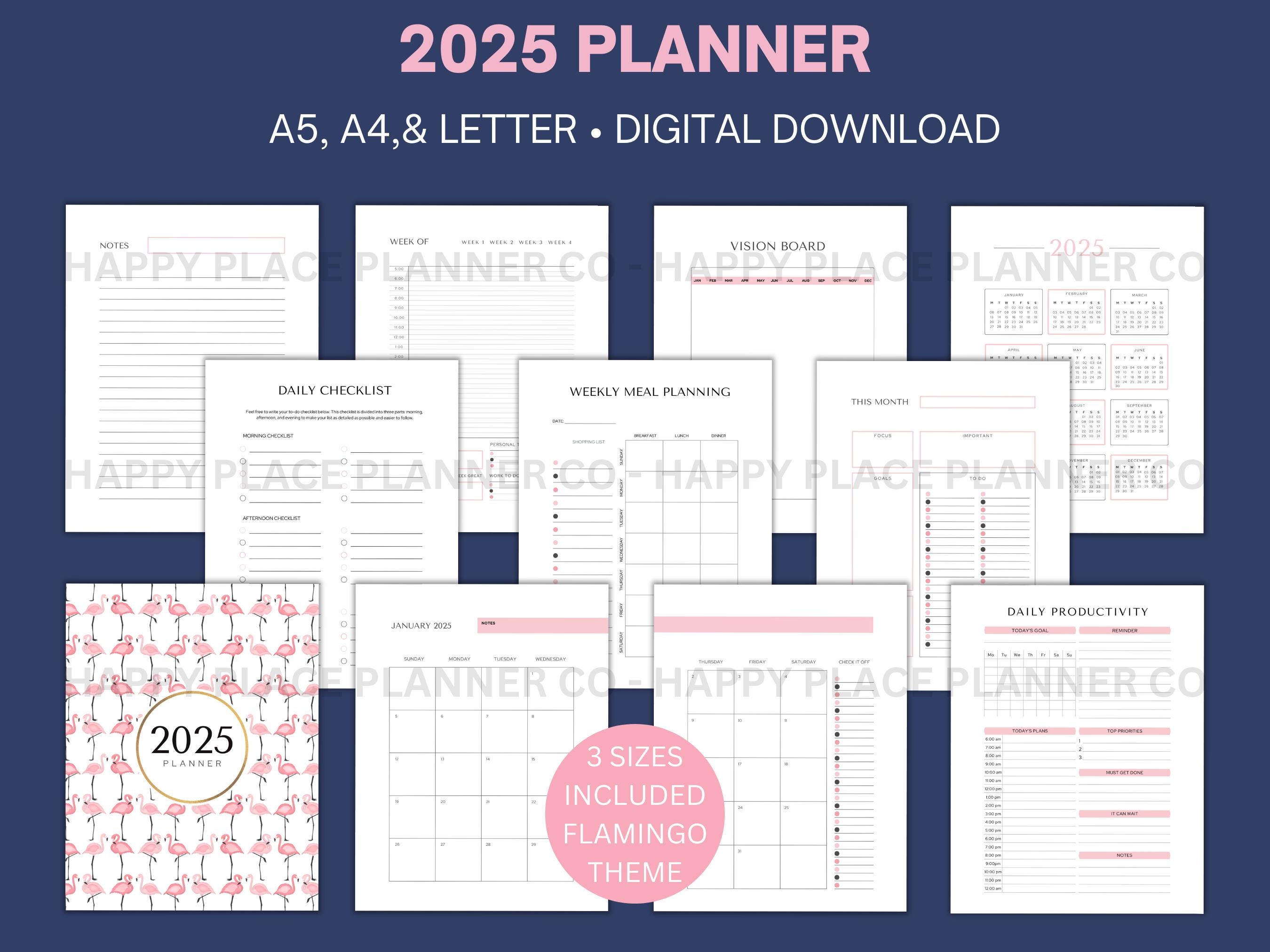 Planner 2025 Printable - Organising - Planning -flamingo- A4/A5 ...