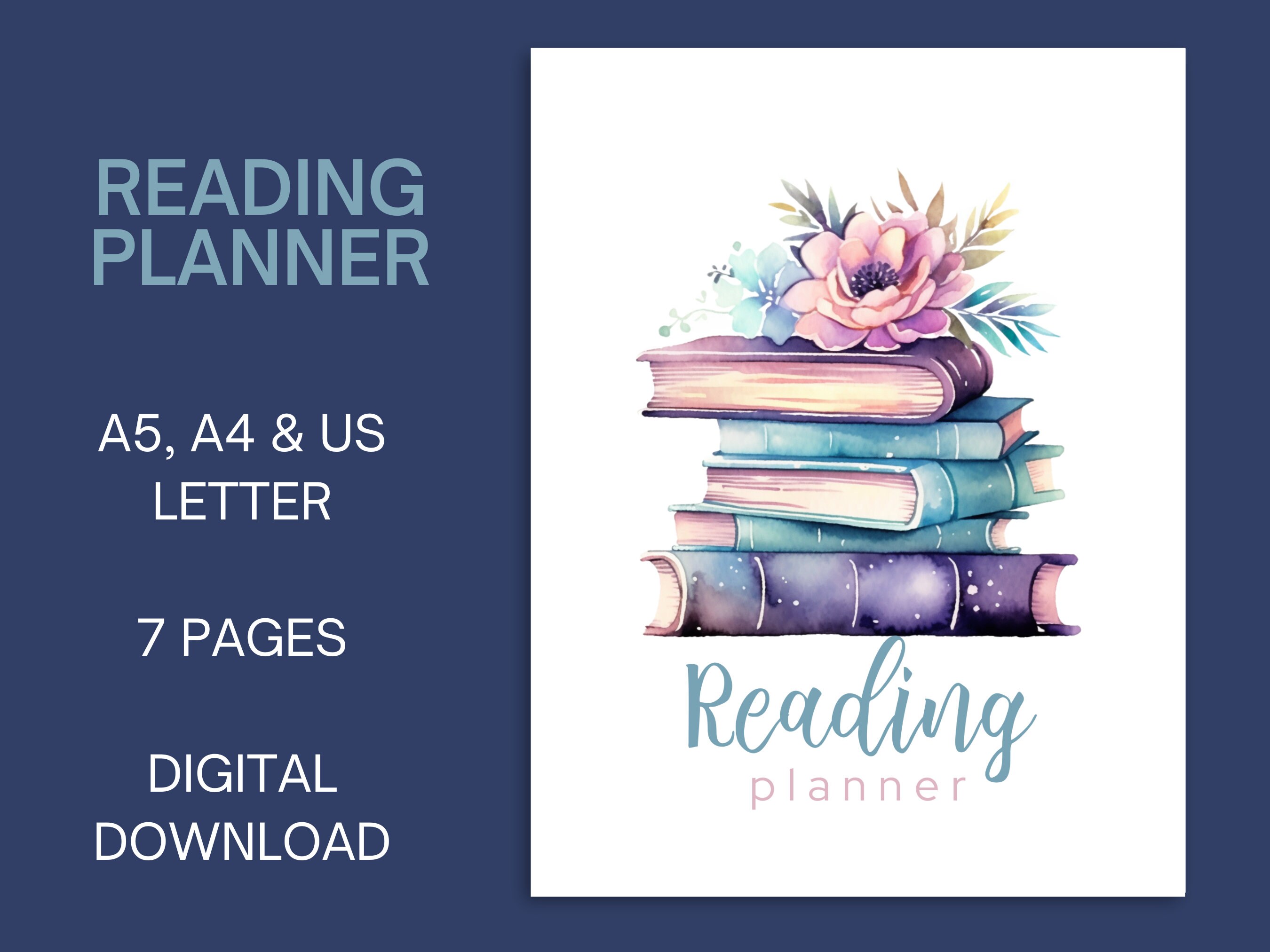 Reading Planner, Printable Reading Planner, Small Planner, Books, A4 ...
