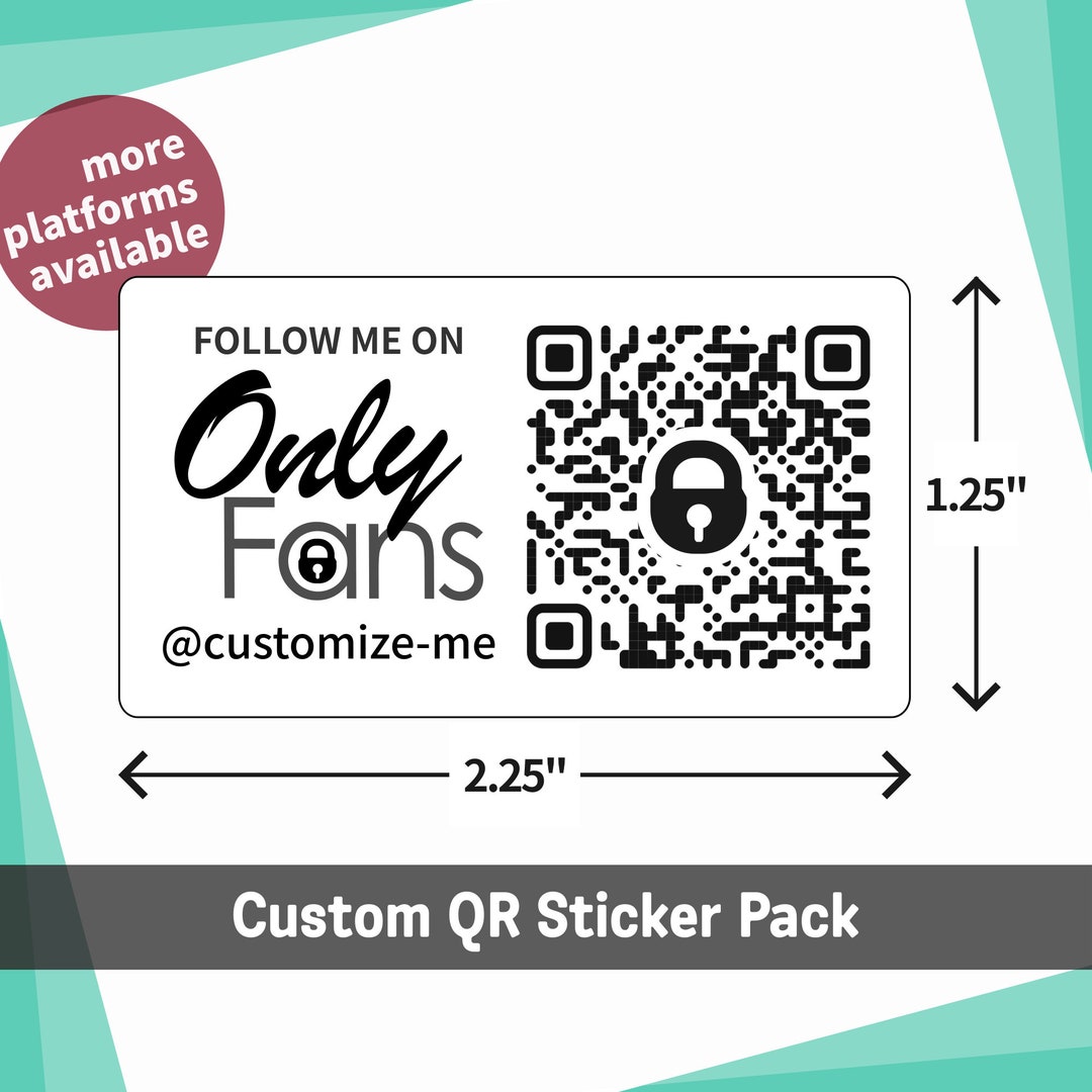 Custom QR Code Scan Follow Sticker Pack 2.25 X 1.25 QTY: 50 1000 Fansly ...