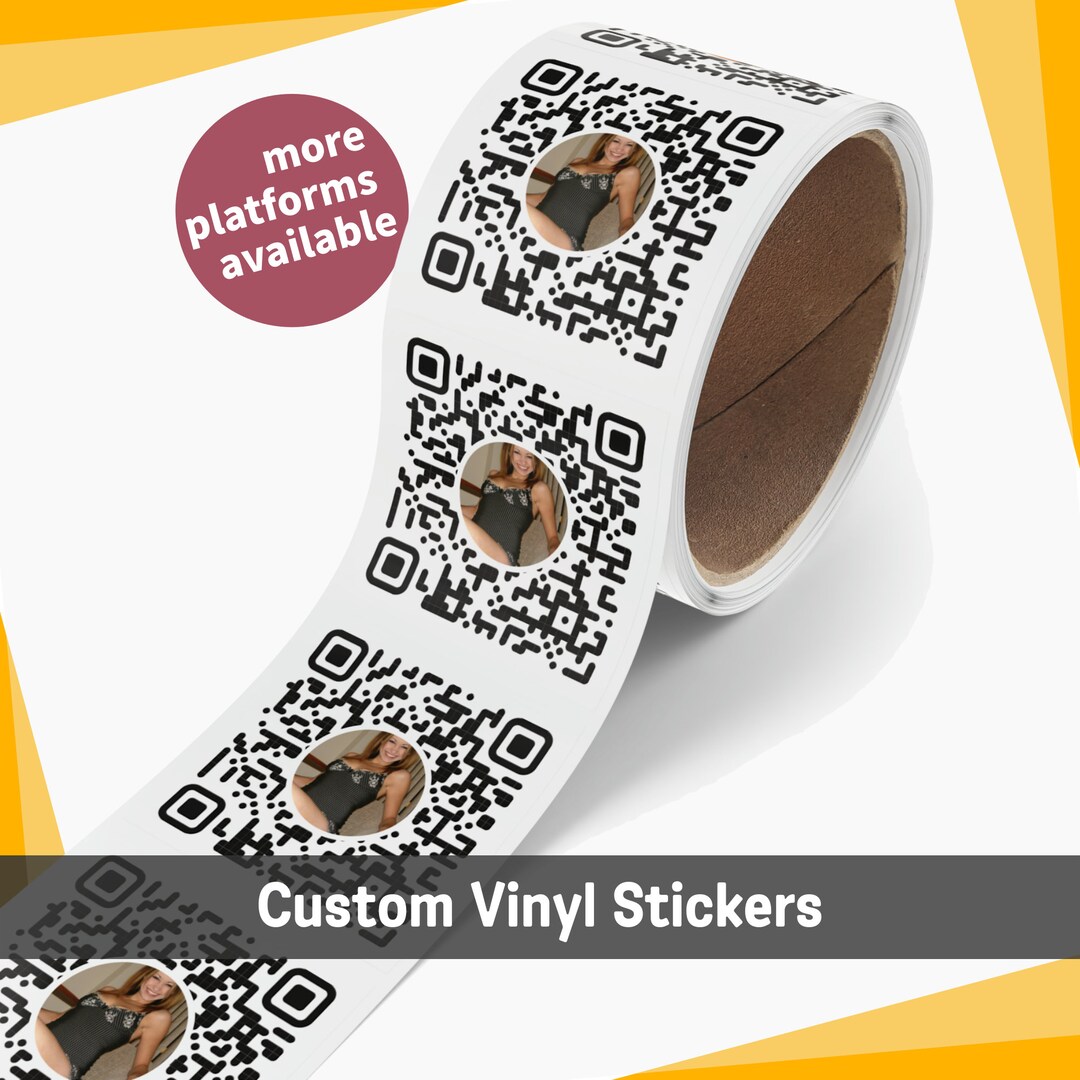 Custom Vinyl Sticker QR Code Scan Follow Photo Share Social Media ...