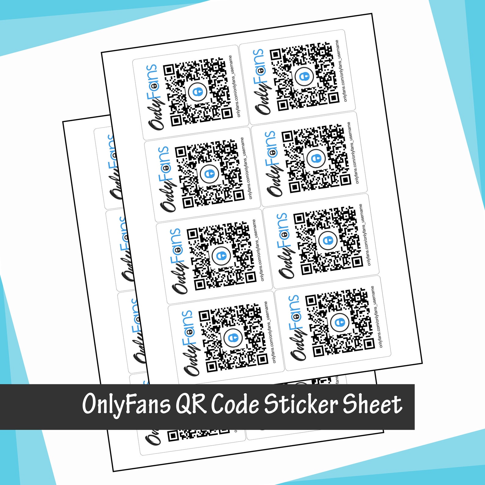 Onlyfans Custom QR Code Sticker Sheet 8 per Sheet | Etsy