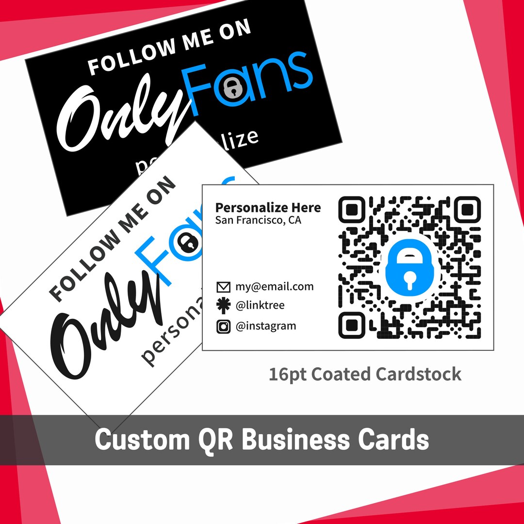 Only Just Fans Custom Business Cards QR Code Scan 16pt Coated Cardstock ...