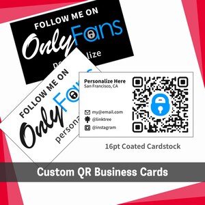 Only Just Fans Custom Business Cards QR Code Scan 16pt Coated Cardstock ...