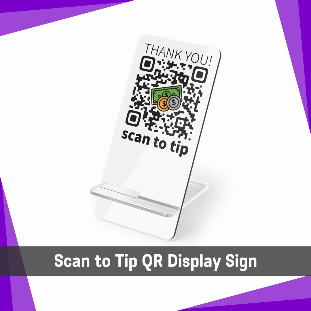 Scan to Tip Touch Free Payment Custom Sign QR Code Scan Solo - Etsy