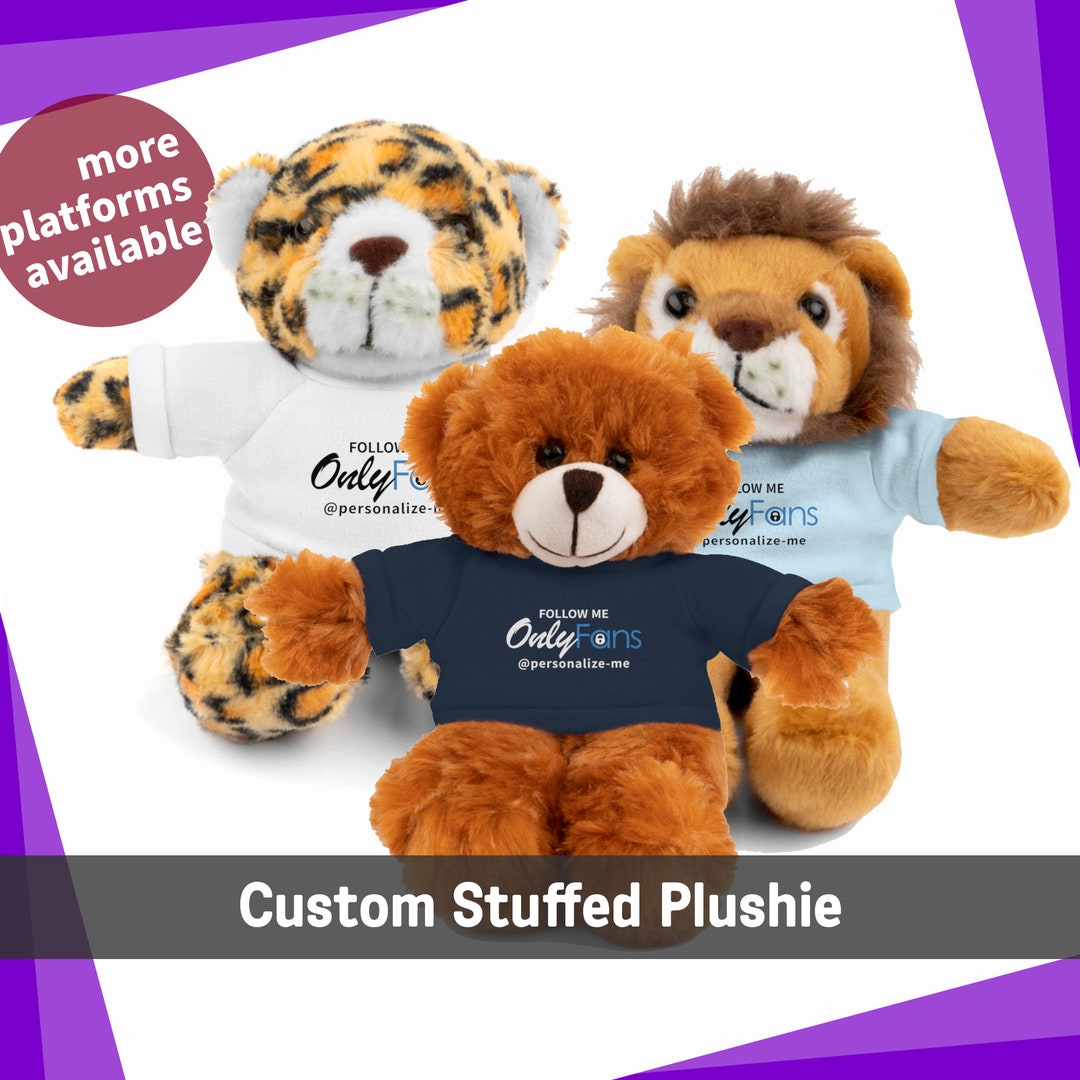 Custom Stuffed Animal Plushie With Tee Tiger Panda Bear Bunny Jaguar ...