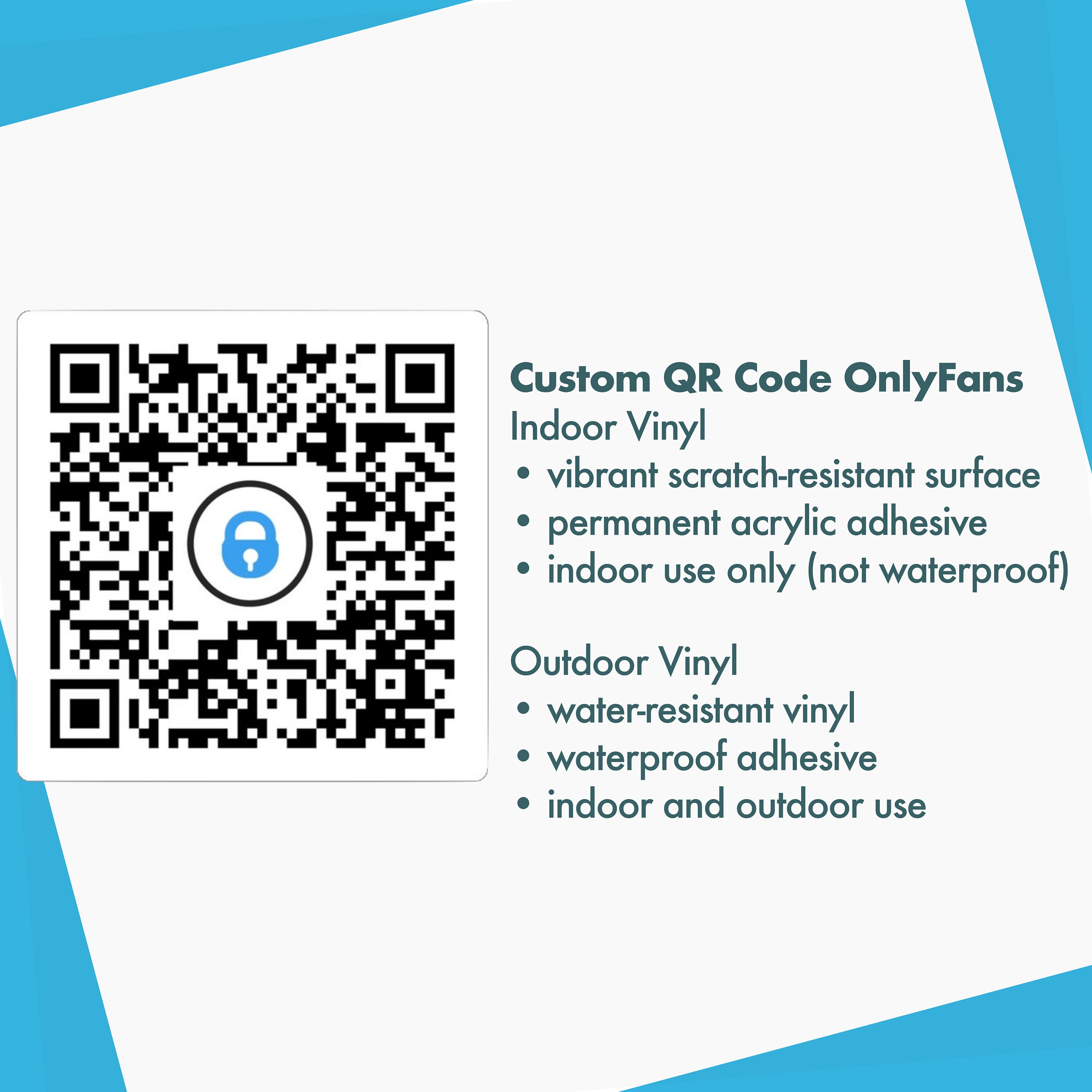 Single Custom OnlyFans QR Code Vinyl Square Sticker | Etsy