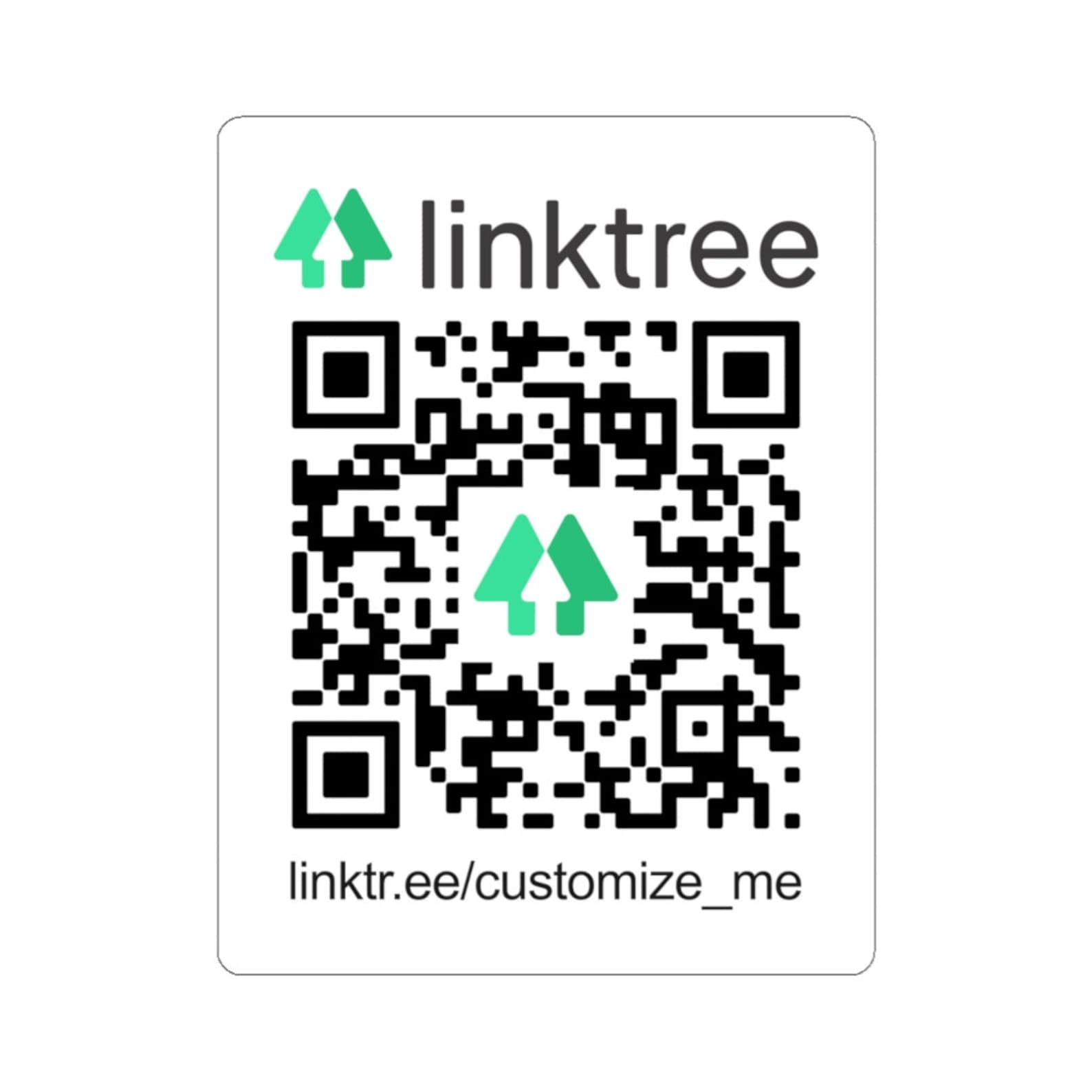 Single Custom Linktree Vinyl Sticker with QR Code | Etsy
