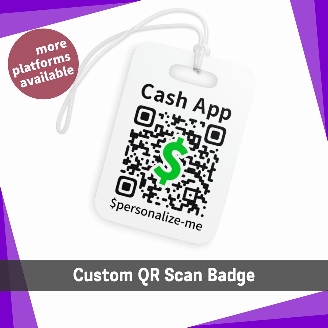 Custom Badge QR Code Scan Solo Touch Free Payment Cash App Paypal and ...