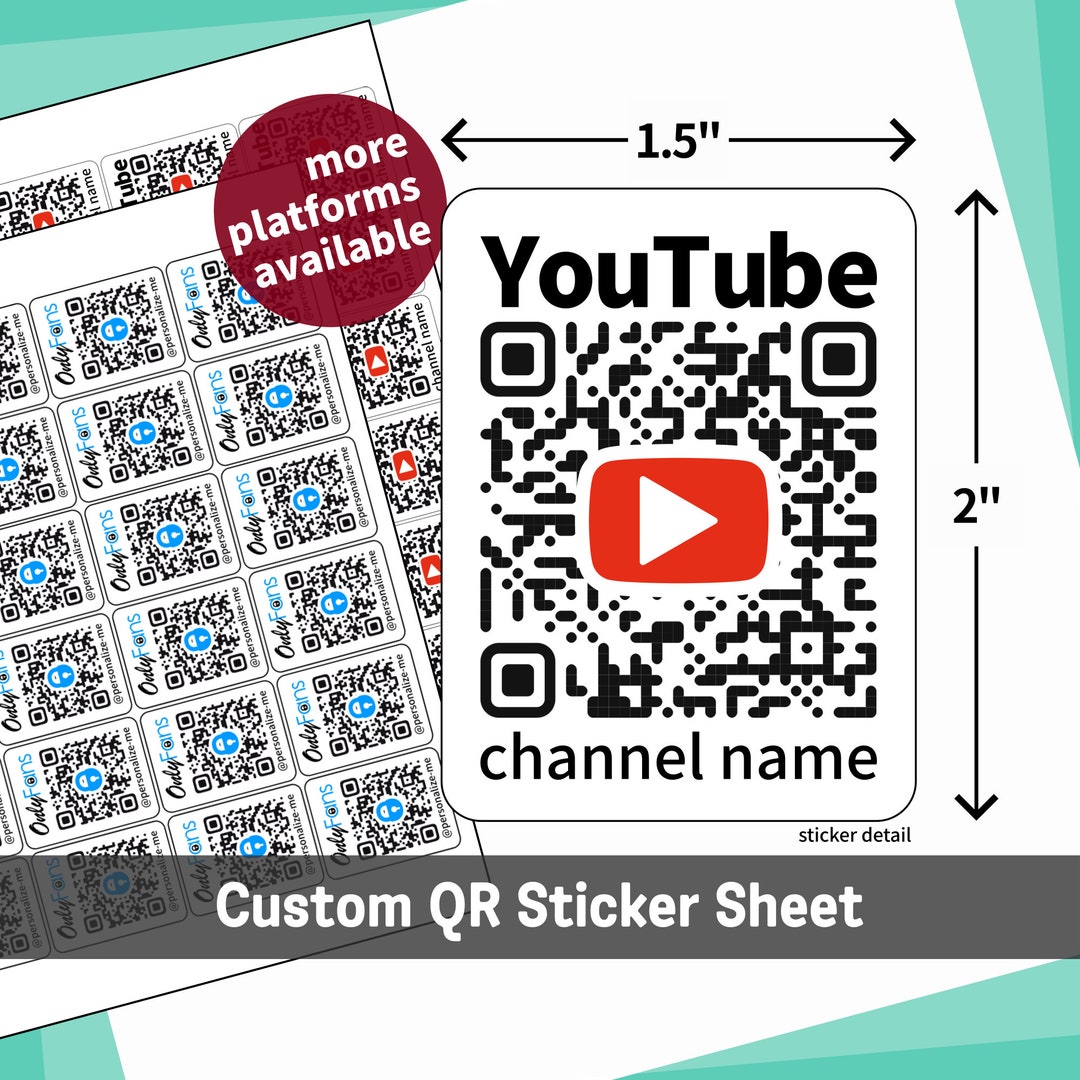 Custom Sticker Sheet QR Code Scan Touch Free Payment 1.5 X 2 24 per ...