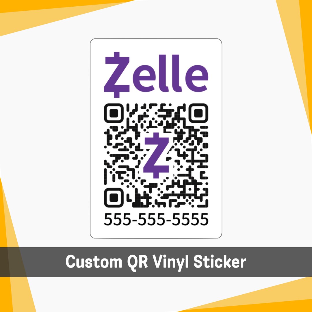Zelle Custom Vinyl Sticker QR Code Scan Solo Touch Free Payment - Etsy