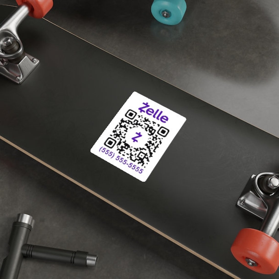 Zelle Custom QR Code Vinyl Sticker - Etsy