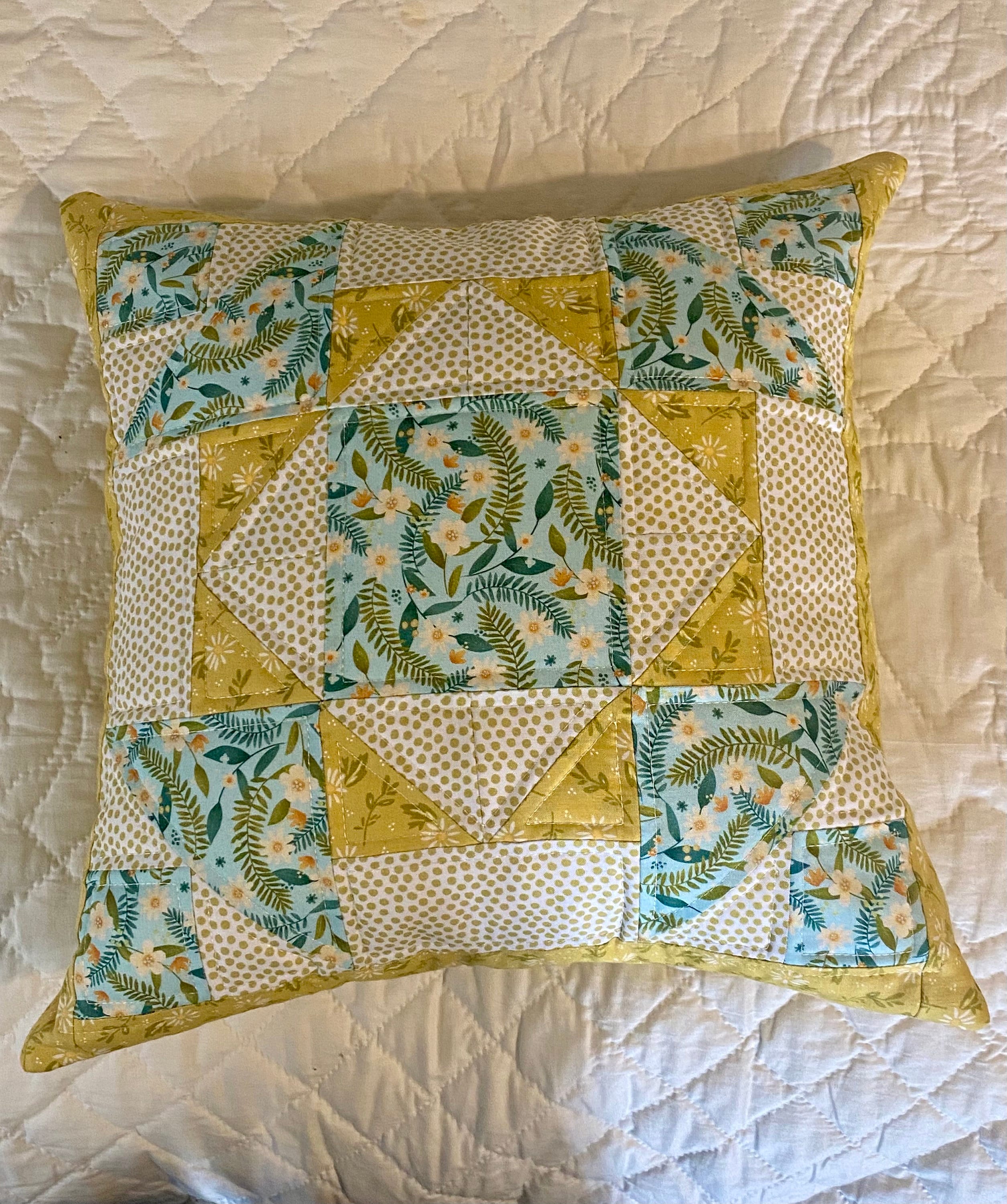Patchwork Quilted Pillow Cases Pastel, Floral, Handmade Bedding ...