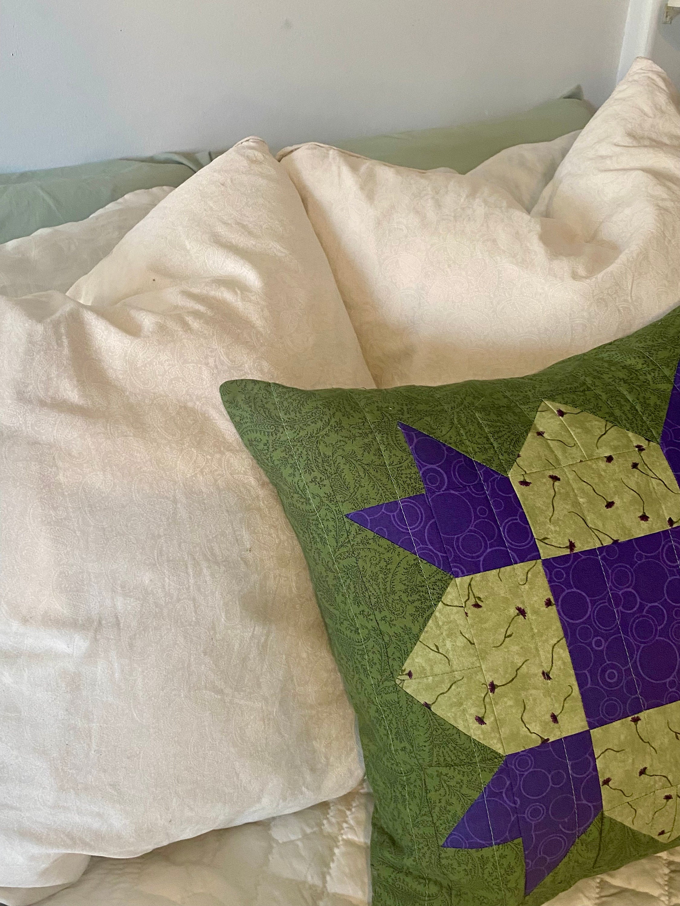 Patchwork Quilted Pillow Cases Pastel, Floral, Handmade Bedding ...