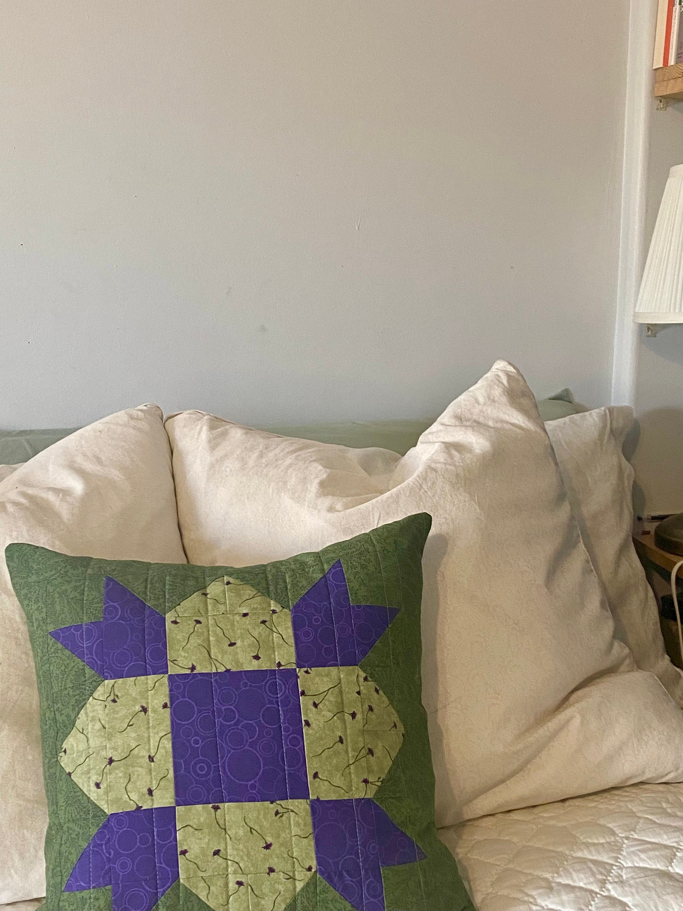 Patchwork Quilted Pillow Cases - Pastel, Floral, Handmade Bedding ...