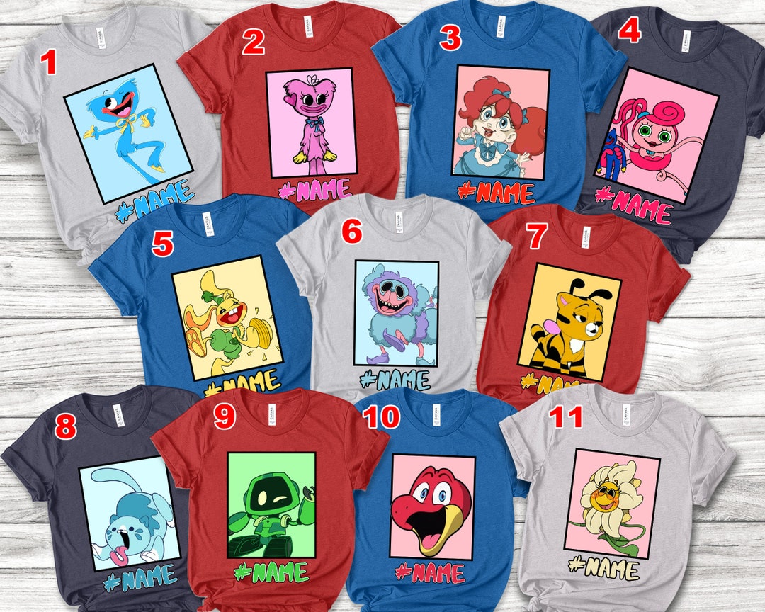 Huggy Wuggy Shirt, Poppy Playtime Group Shirt, Game Poppy Playtime Tee ...
