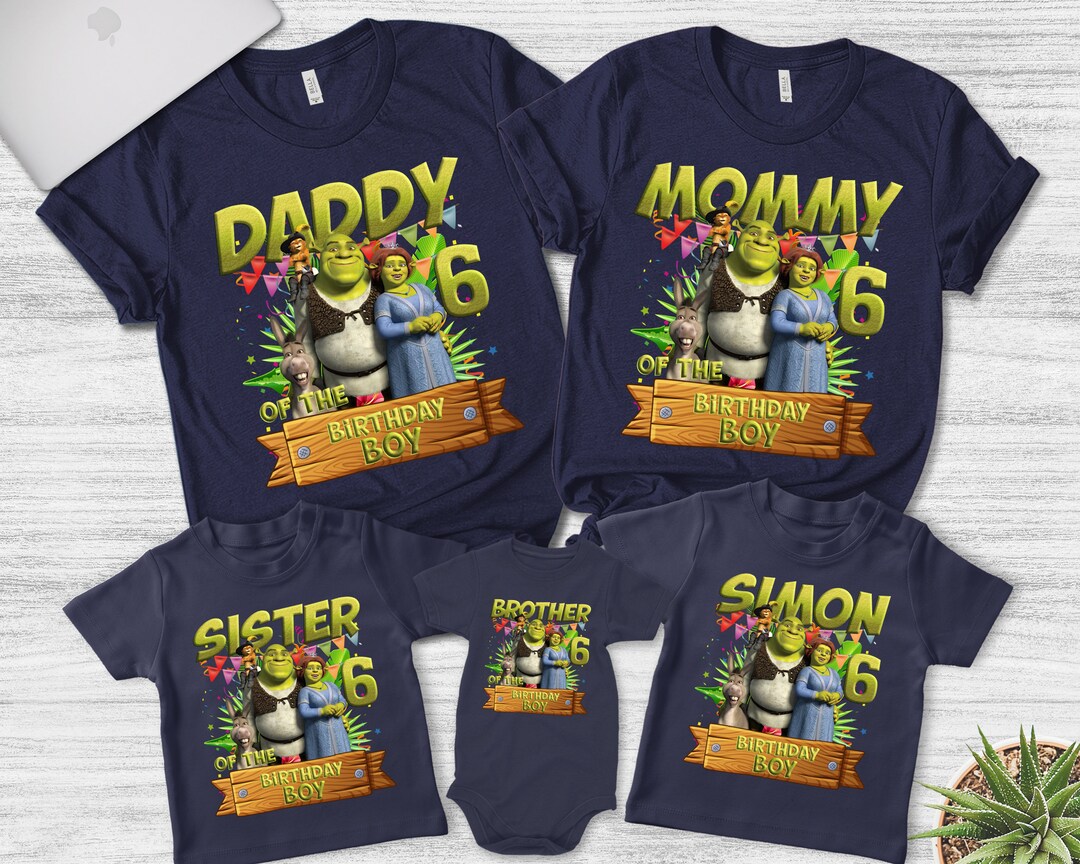 Personalized Green Ogre Themed Animated Birthday Shirt, Shrek Family ...