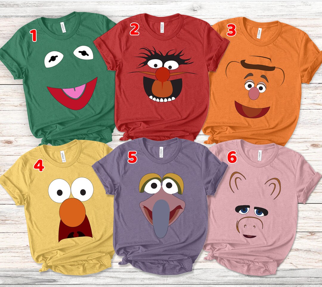 The Muppets Characters Big Face Costume Halloween Shirt, Gonzo Fozzie ...