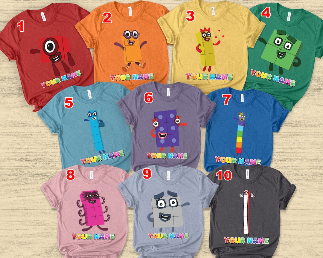 Numberblocks Costume Halloween Numberblocks Family Birthday Shirt ...