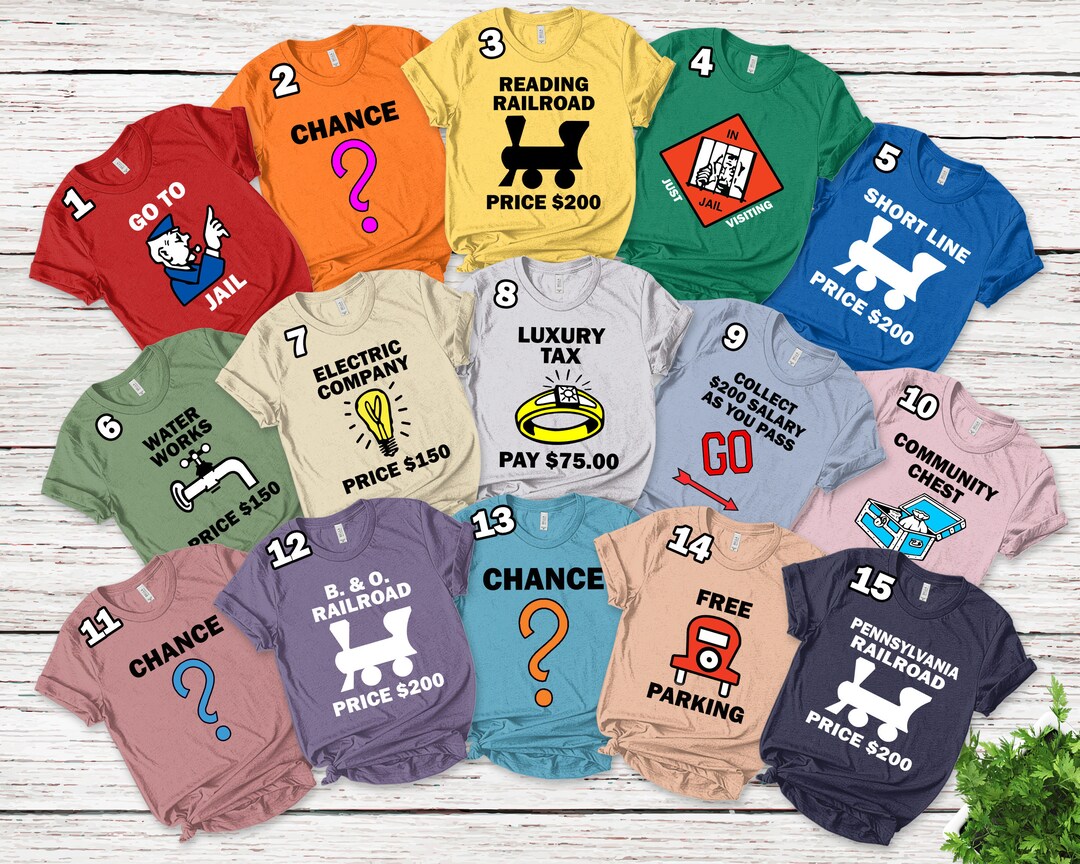 Monopoly Game Halloween Costume Shirts, Monopoly Game Cards Cosplay ...