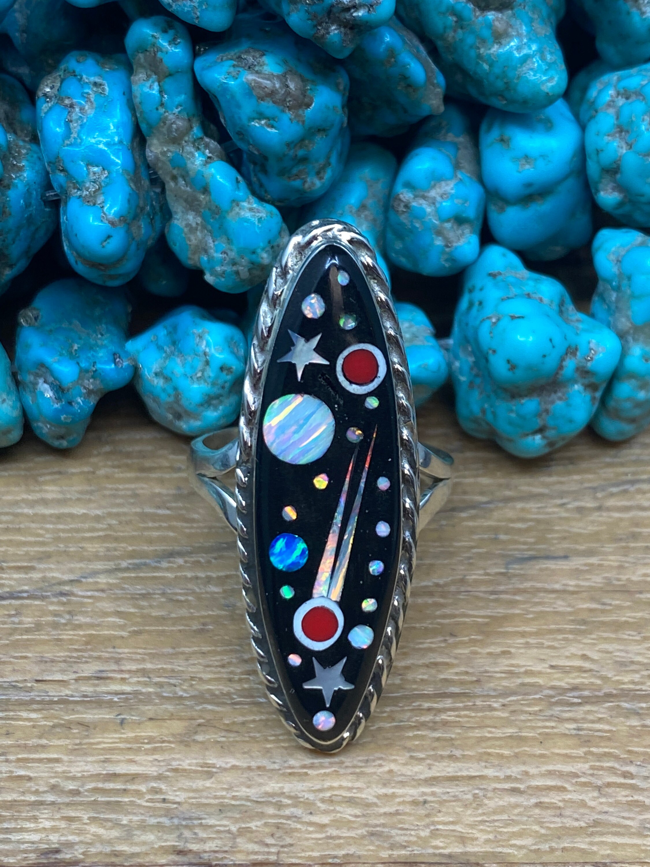 Starry Night Micro Inlay Ring I Galaxy Stars Theme I - Etsy